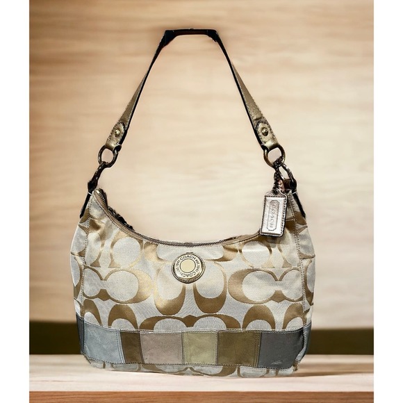 Coach | Bags | Coach F9283 Signature Stripe Convertible Hobo Crossbody ...